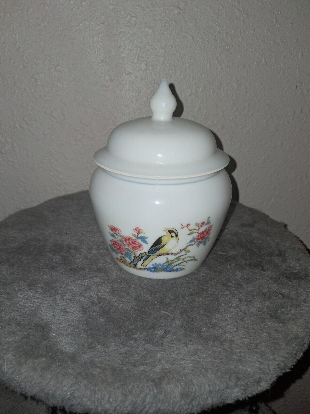Vintage Avon #10 Ginger Jar White Milk Glass With Bird - Etsy