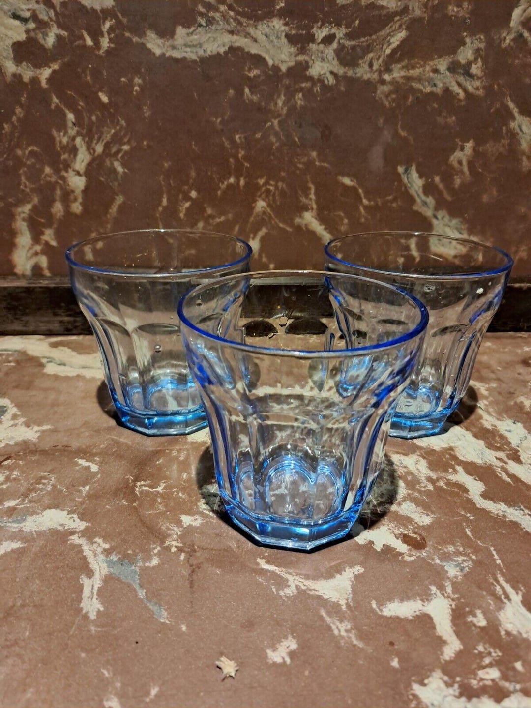 Pasabahce Ice Blue Rocks Glasses - Etsy
