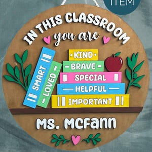 Custom Classroom Door Sign - in This Classroom You Are...teacher Gift ...