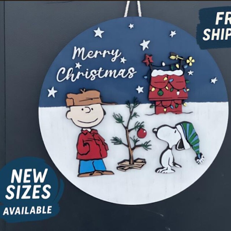 Wood Snoopy Christmas Sign - Etsy