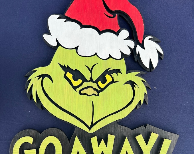 Grinch Go Away Door Sign DIGITAL DOWNLOAD - Etsy Canada