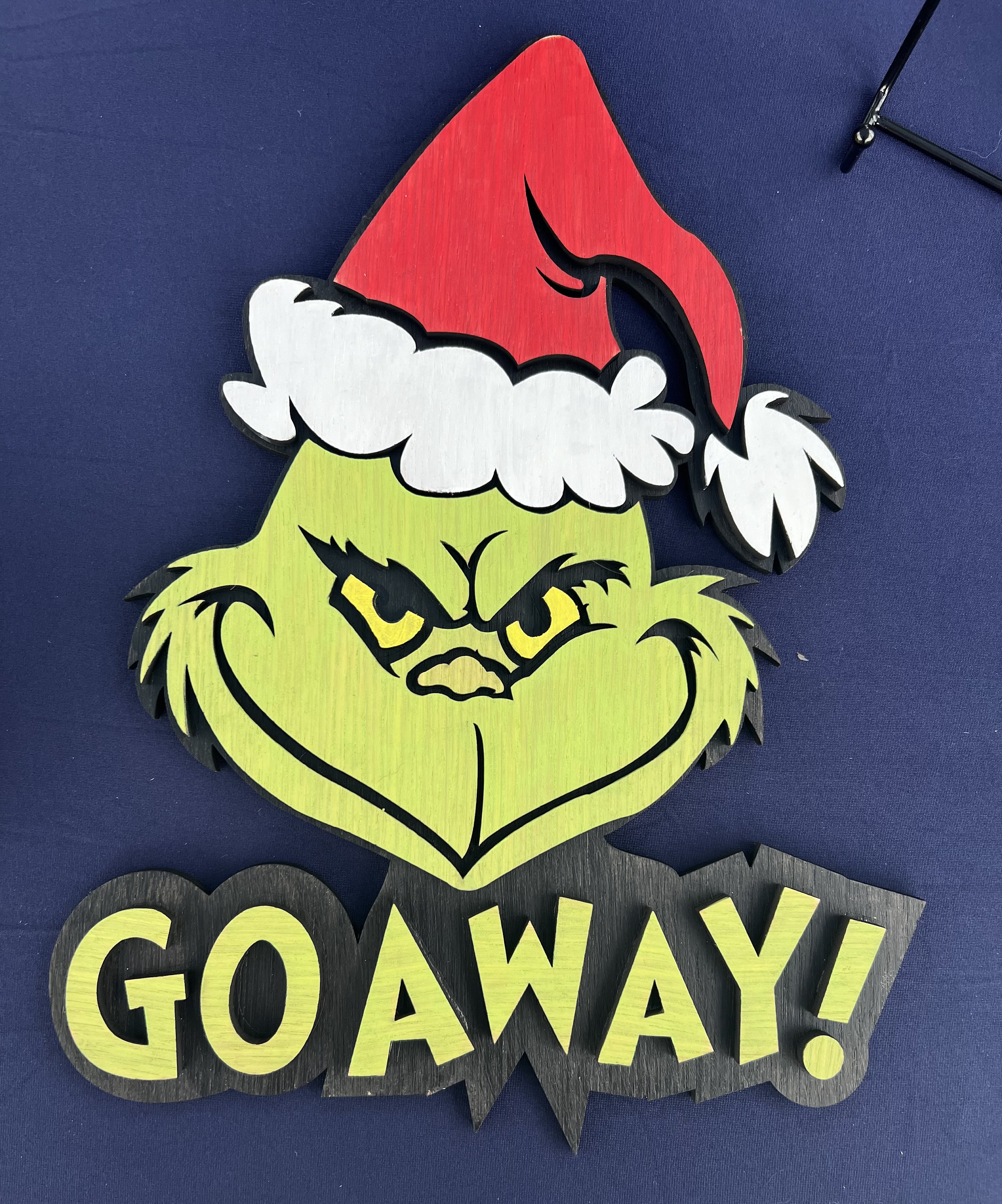 Go Away Grinch Wooden Door Sign | 3D Holiday Decor | Handcrafted ...