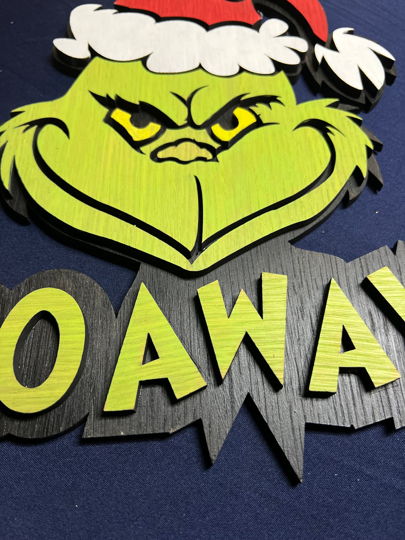 Go Away Grinch Wooden Door Sign | 3D Holiday Decor | Handcrafted ...