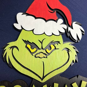 Go Away Grinch Wooden Door Sign | 3D Holiday Decor | Handcrafted ...