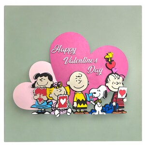 Peanuts Gang Wooden Door Sign | Handcrafted Valentine’s Day Décor ...