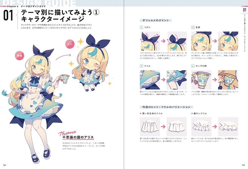 How to Draw Mini / Deformed / Chibi Characters JAPANESE Tutorial Book ...