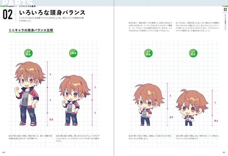 How to Draw Mini / Deformed / Chibi Characters JAPANESE Tutorial Book ...