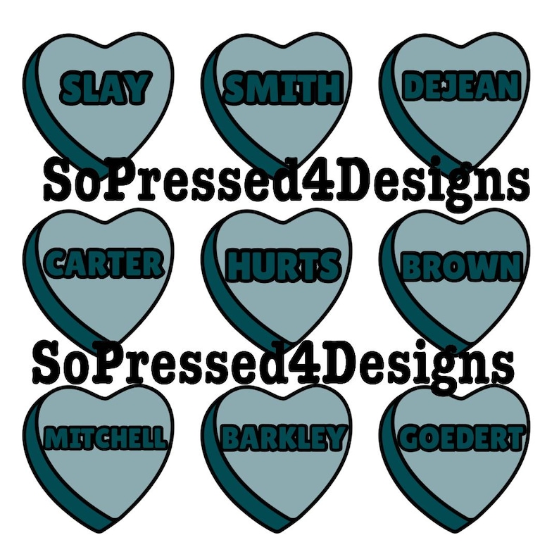 Conversation Hearts Eagles Football Png Design - Etsy