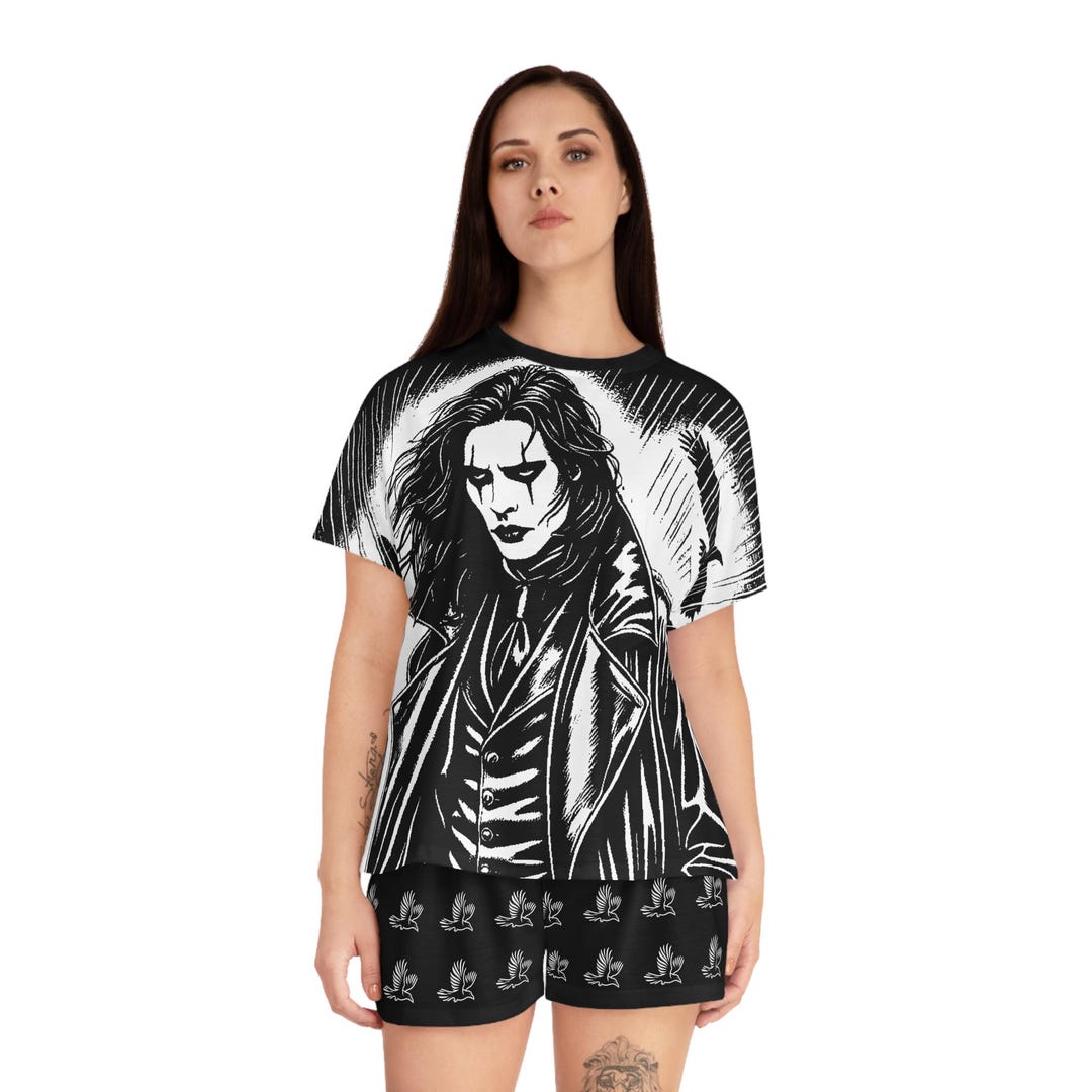 Short Pajama Set, the Crow Movie Fan Art Pjs, Sleepwear for Women ...