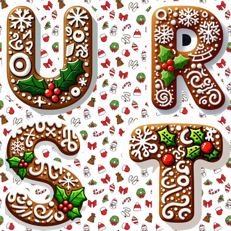 Christmas Gingerbread Alphabet Collection - Etsy