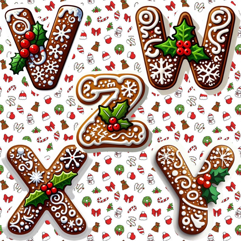 Christmas Gingerbread Alphabet Collection - Etsy