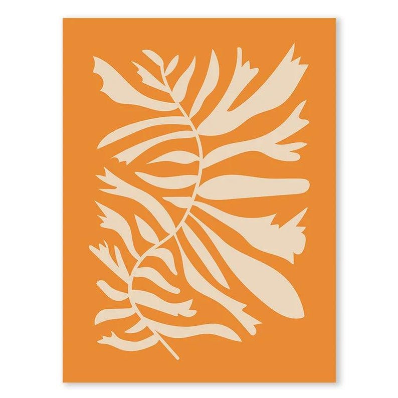 Abstract Botanical Wave Flower Poster Vintage Vibrant Colour Wall Art ...