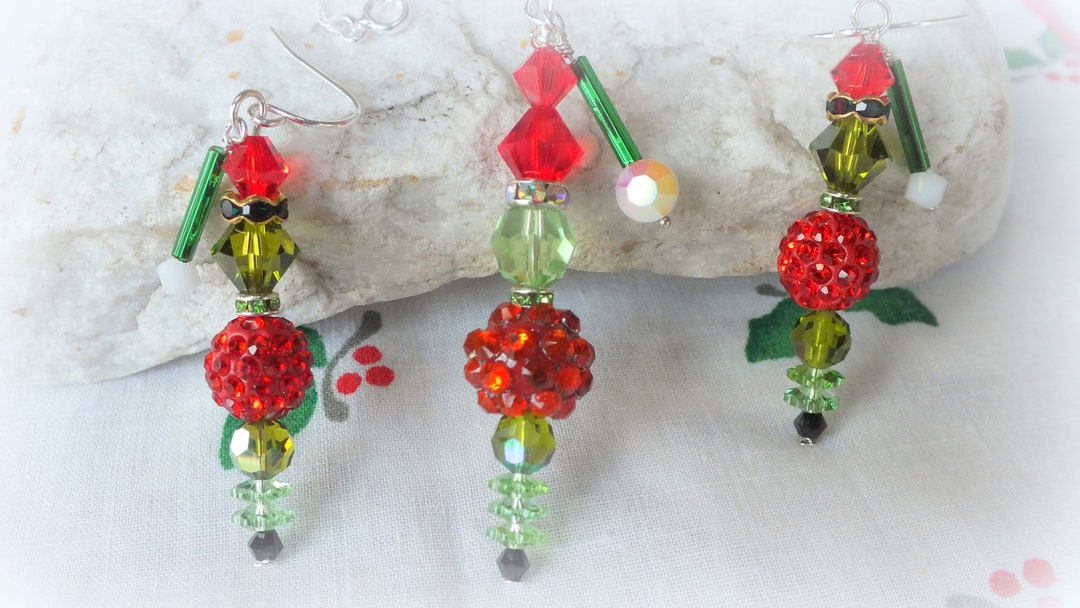 Grinch Jewelry Set: Swarovski Crystal Sterling Silver Christmas ...