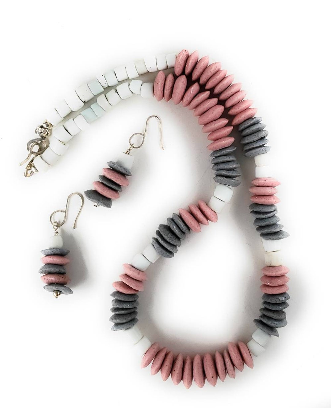 Ghana African Necklace and Earrings-fair Trade Beads-jewelry Set ...