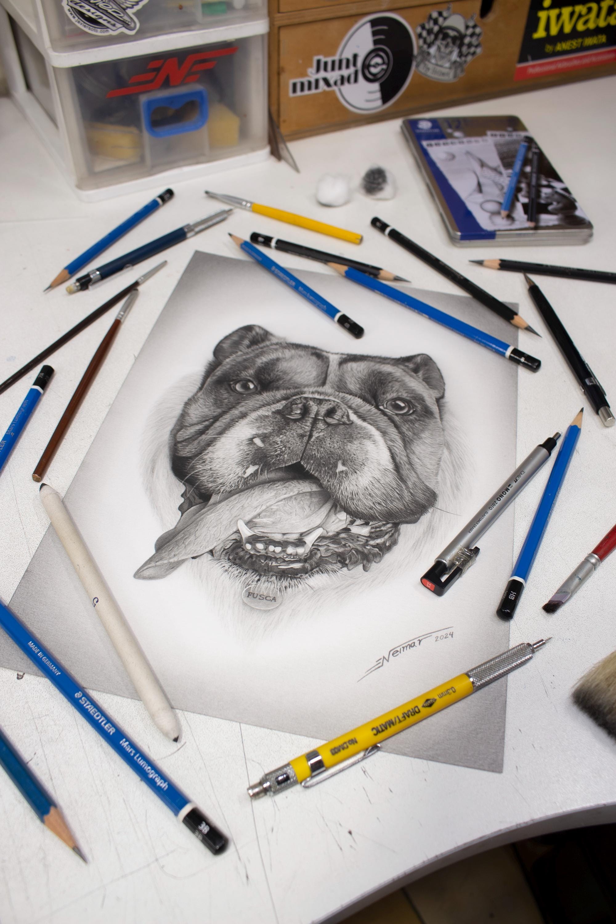 Pencil Drawing of Your Beloved Animal. Cats, Dogs or Any Kind of ...
