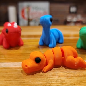 3D Printed Mini Fidget Dinosaur Bundle Set of 4 Articulated Wiggles - Etsy