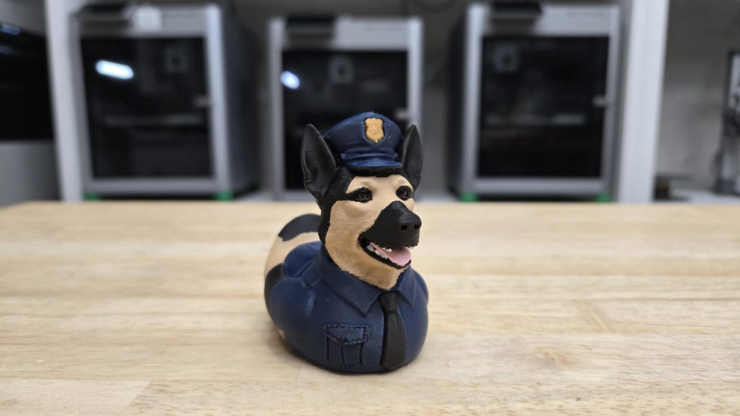 3D Printed German Shepherd Police Duck | Dog Duck Figurine - Etsy