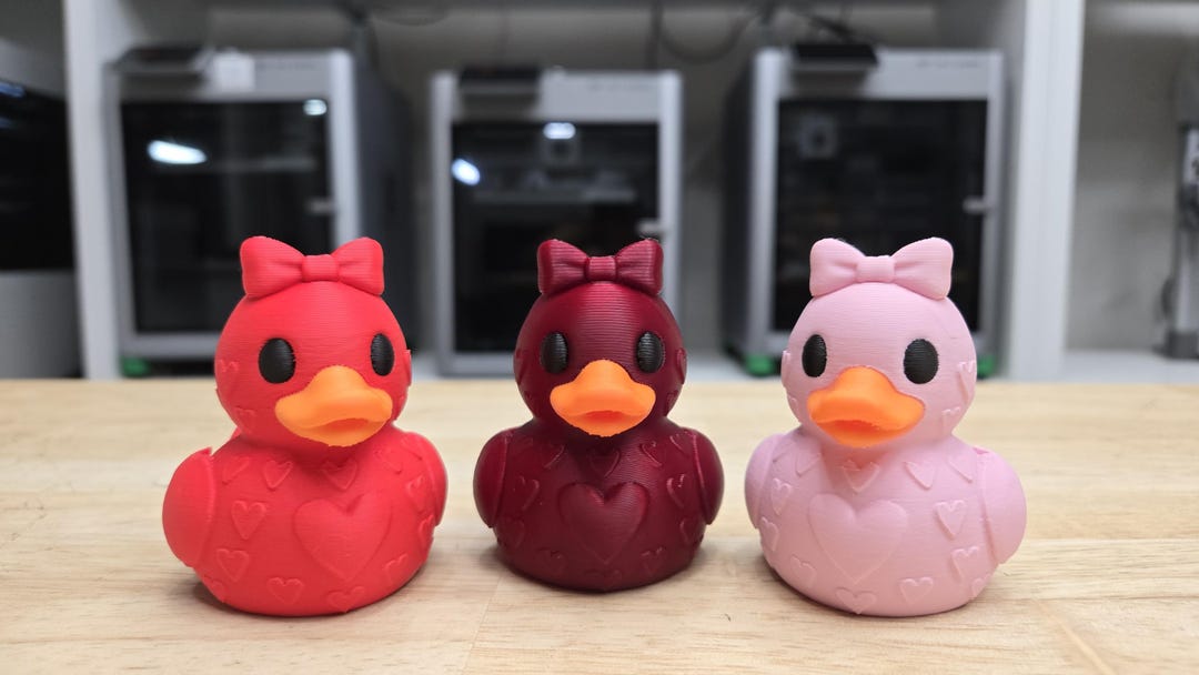 3D Printed Valentine's Day Duck | Heart Duck Figurine | Valentine Gift ...