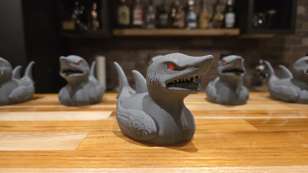 Dark Grey Shark Duck - 3D Printed Animal - Etsy