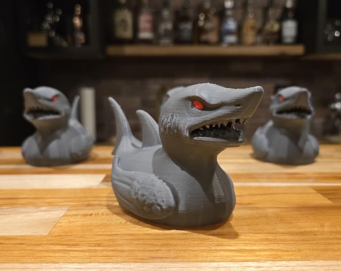 Dark Grey Shark Duck - 3D Printed Animal - Etsy