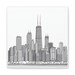 Chicago Skyline Art Print Black & White Modern Line Drawing on Canvas ...