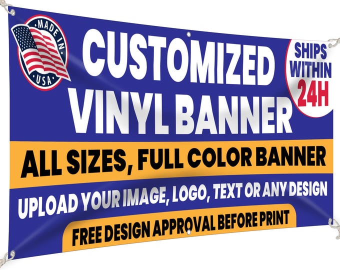 Custom Vinyl Banner, Personalized Advertising Event Banner, Custom ...