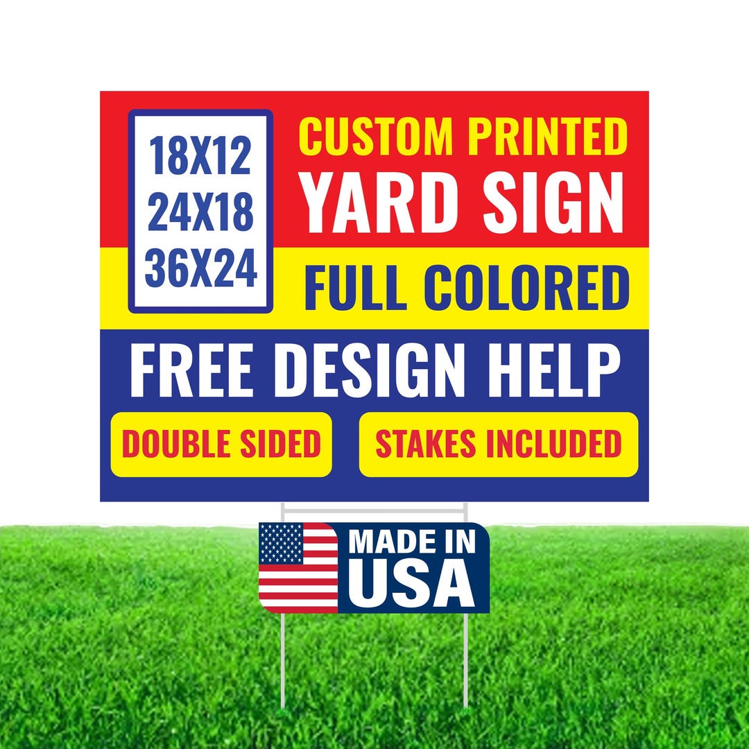 Custom Corrugated Plastic Yard Sign With Metal Stake - Personalized ...