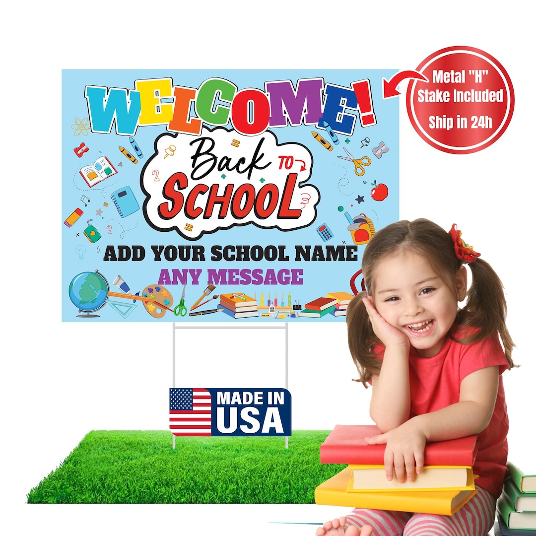 Personalized Back to School Lawn Sign – School Welcome Decoration - Etsy