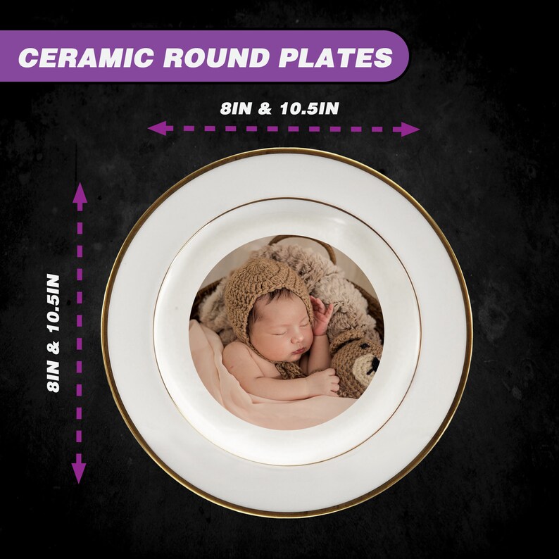 Personalized Ceramic Plate: Custom Photo, Text, or Logo - Display Plate ...