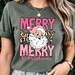 Pink Santa Retro Christmas T-shirt, Leopard Merry Christmas Santa Shirt ...
