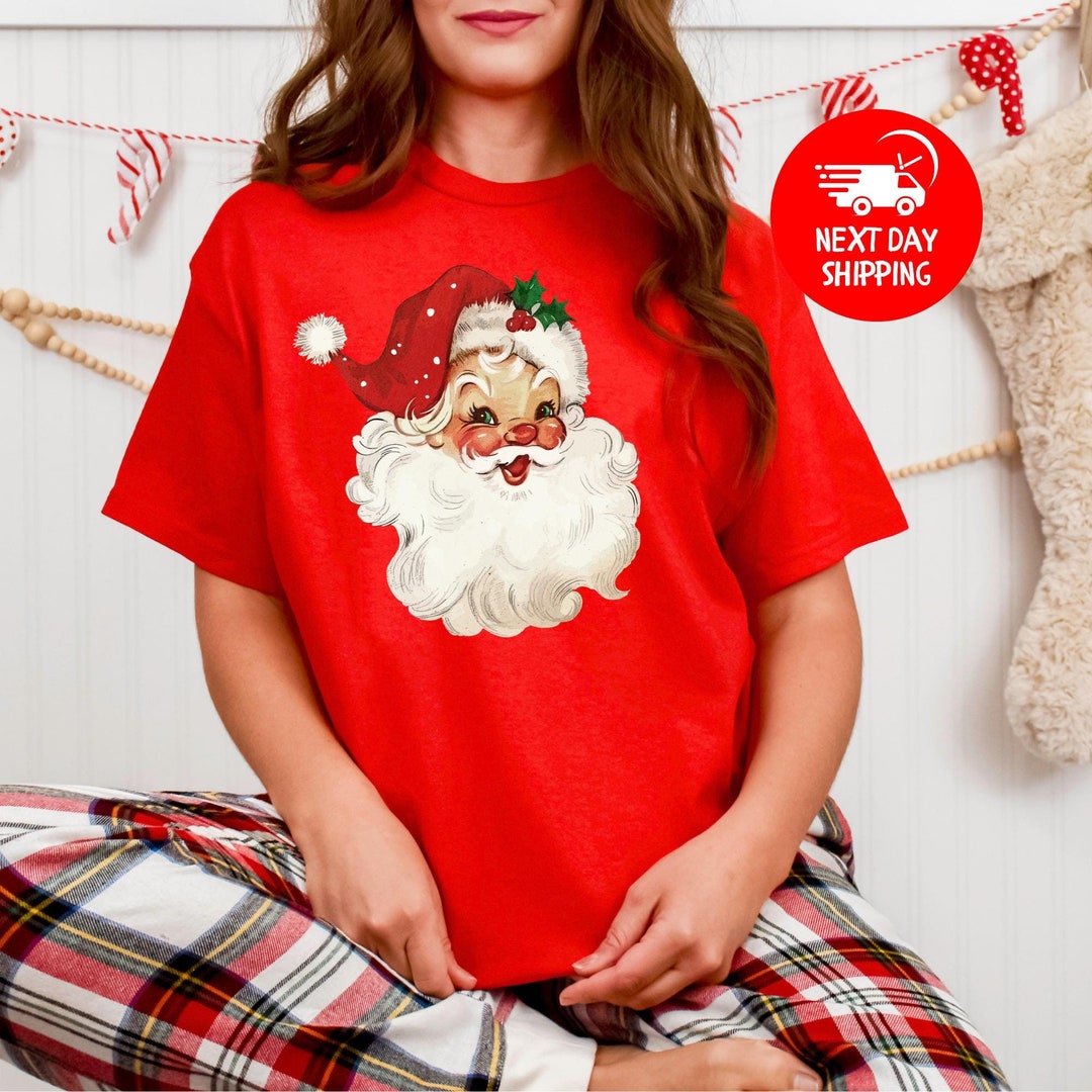 Vintage Santa Shirt, Retro Santa , Retro Christmas Santa, Retro Holiday ...