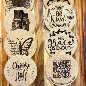 Custom Engraved Cork Coasters - Personalized Design, Set of 4 - Etsy