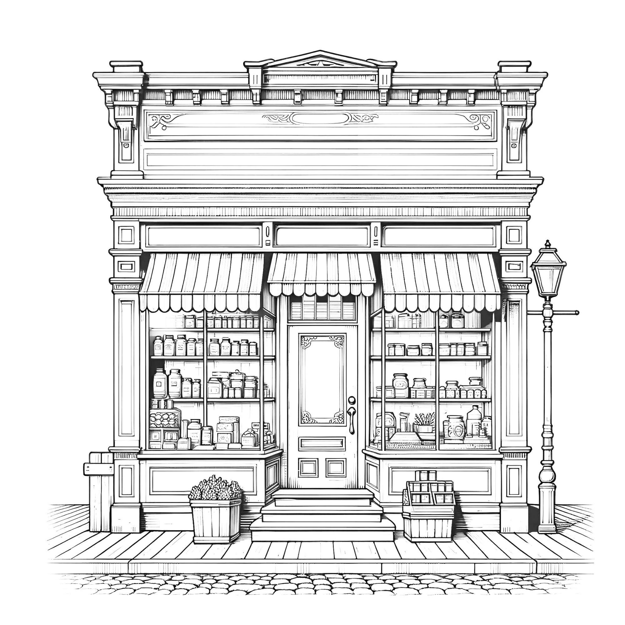 Historic Town - Victorian Homes and Sreetscapes Coloring Pages ...