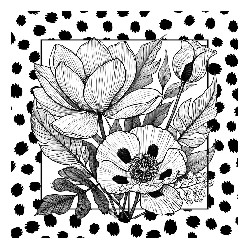 Geometric Blooms Coloring Pages: Flowers With Stunning Patterns and ...