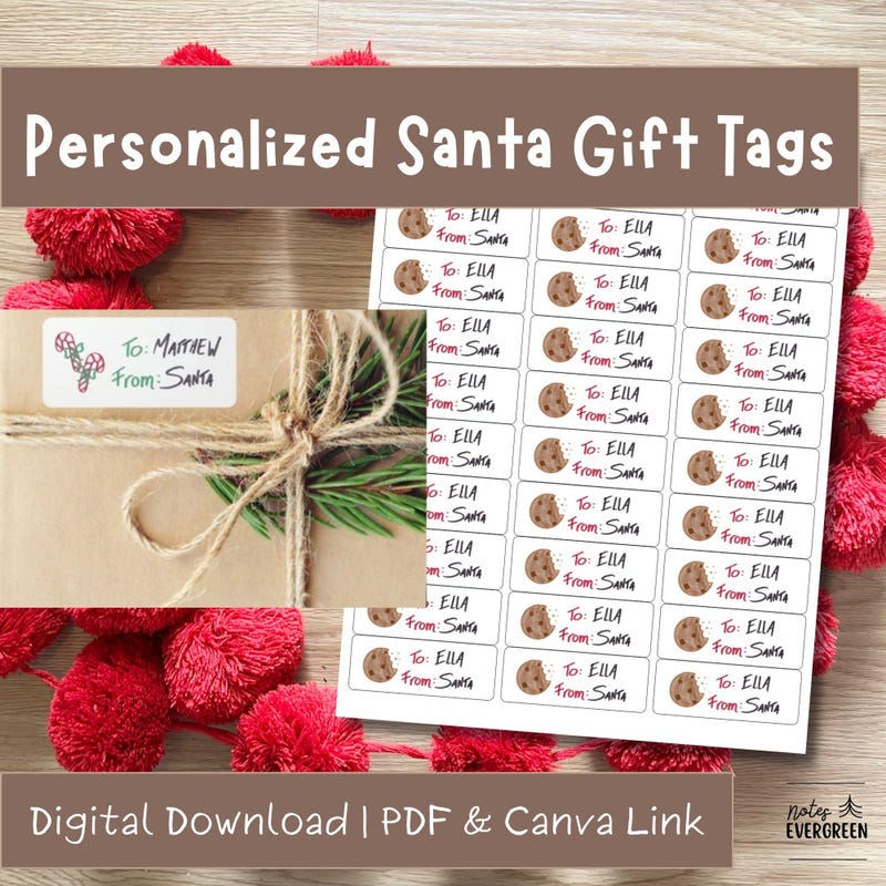 Santa Labels - Etsy