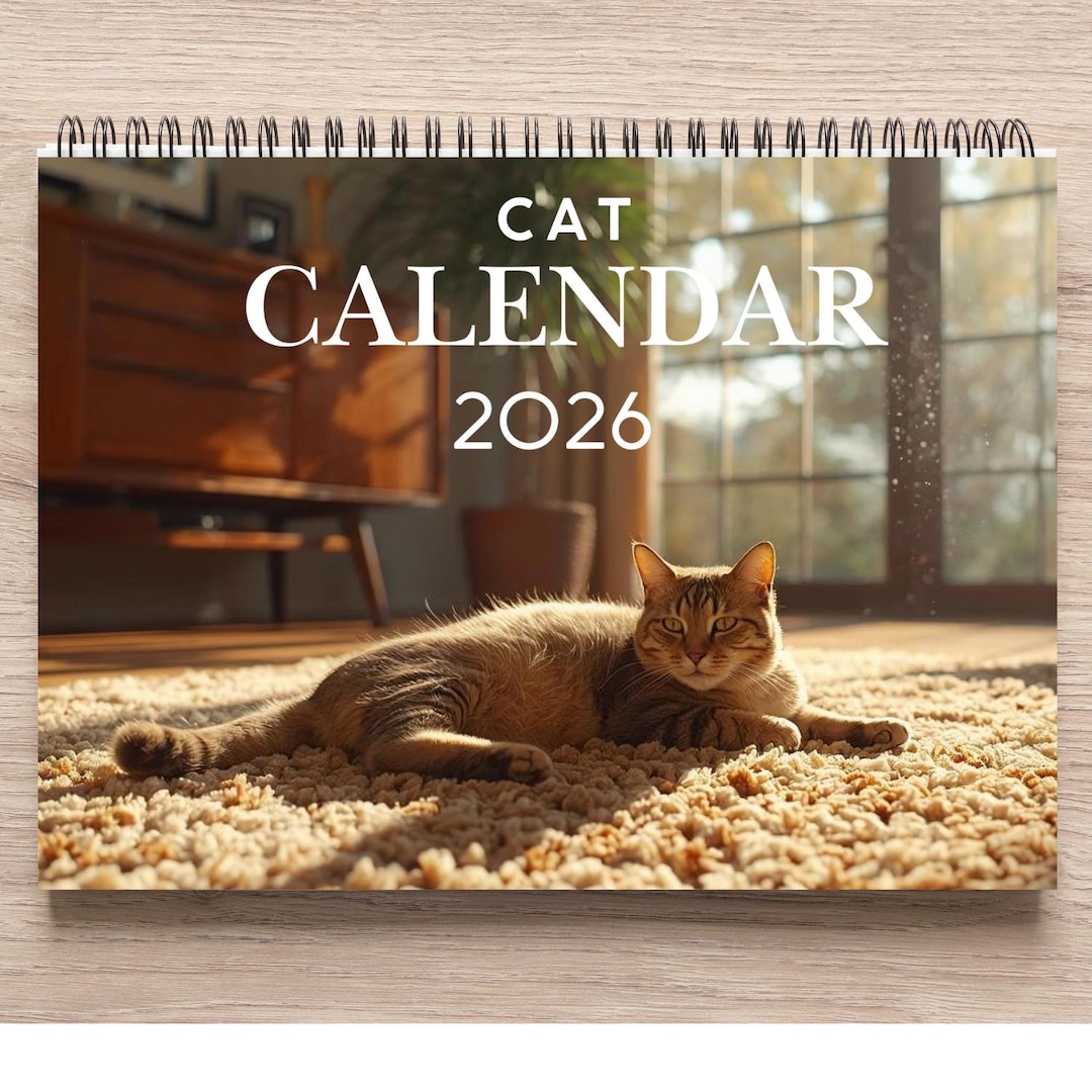 2026 Cat Calendar | 12 Month Wall Calendar With Cute Cats and U.S ...