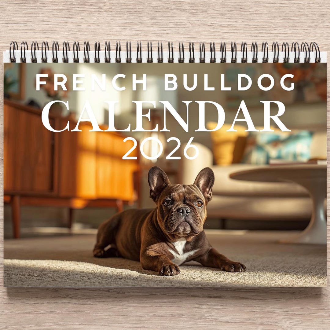 2026 French Bulldog Calendar | Dog Lover Gift, Home Decor - Etsy
