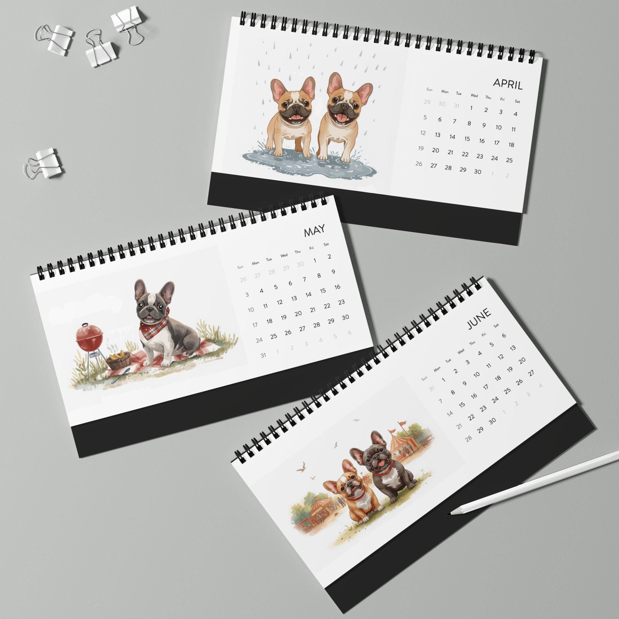 French Bulldog Desktop Calendar | 2026 Desk Planner | Dog Lover Gift ...