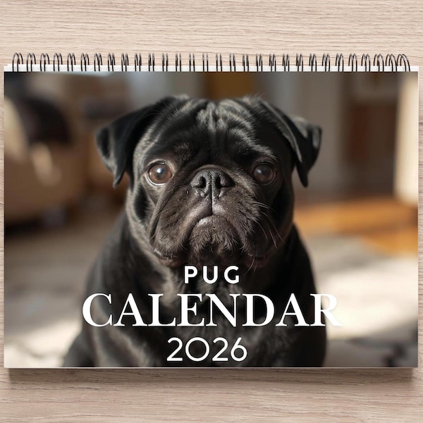 Pug Calendars 2026 - Etsy