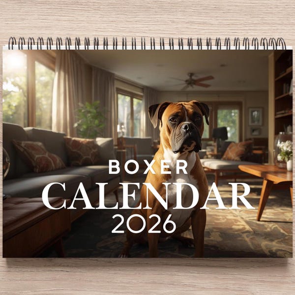 Boxer Calendar 2026 - Etsy