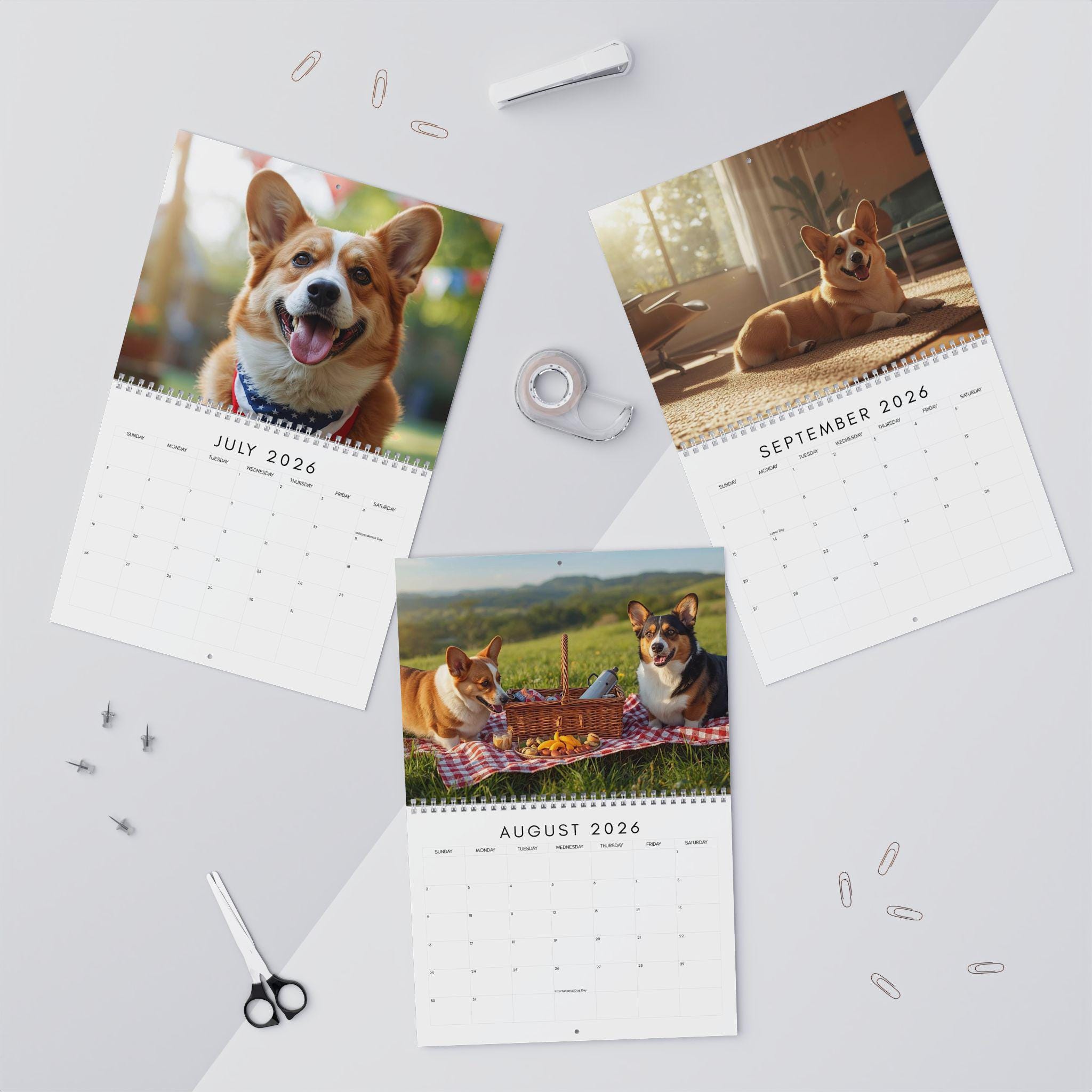 2026 Corgi Calendar | 12 Month Wall Calendar With Adorable Corgis ...