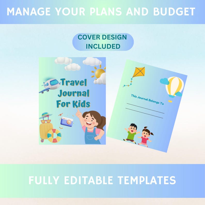Digital Kids Travel Journal | Printable Adventure Diary for Children ...