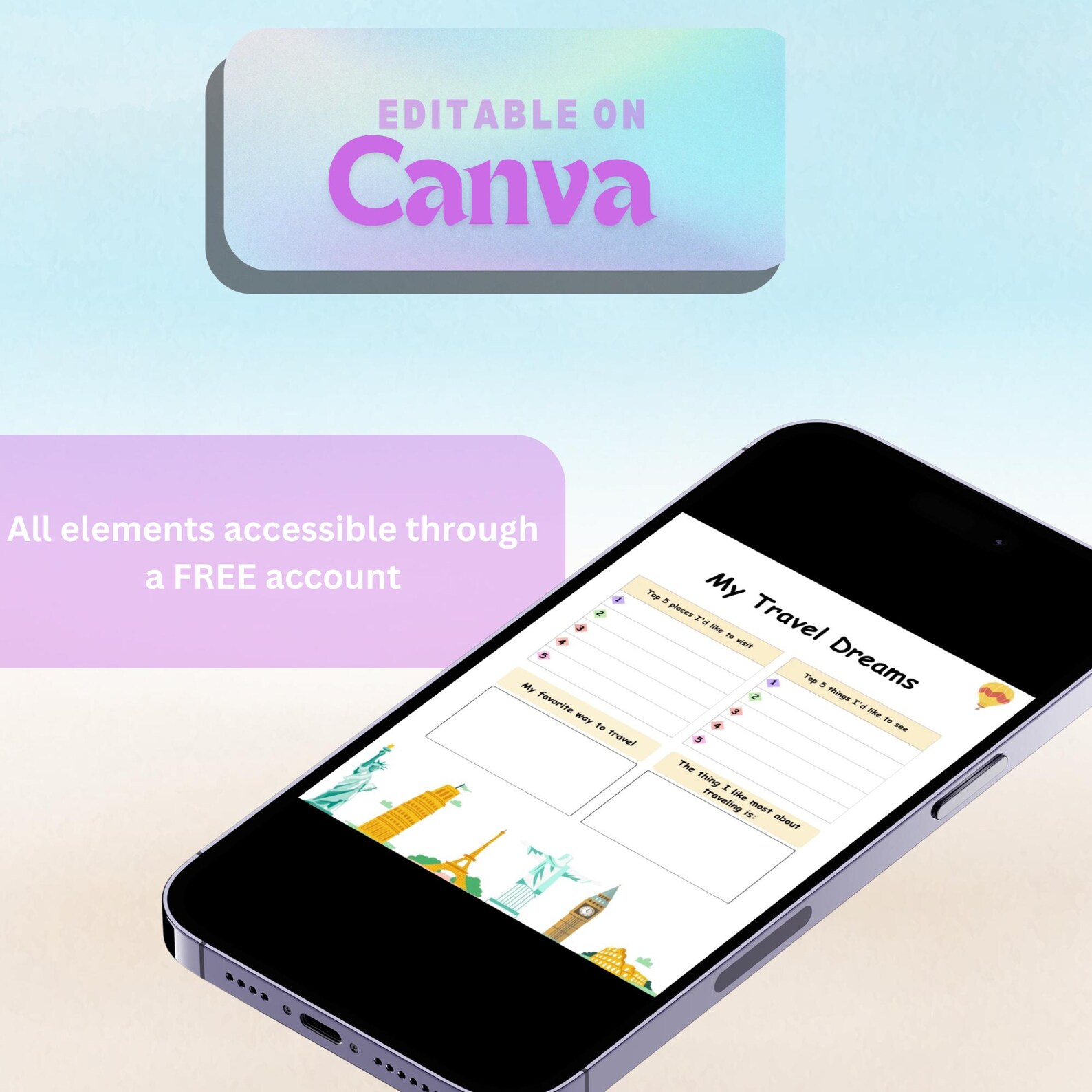 Editable Kids Travel Journal – Printable Adventure Diary & Planner ...
