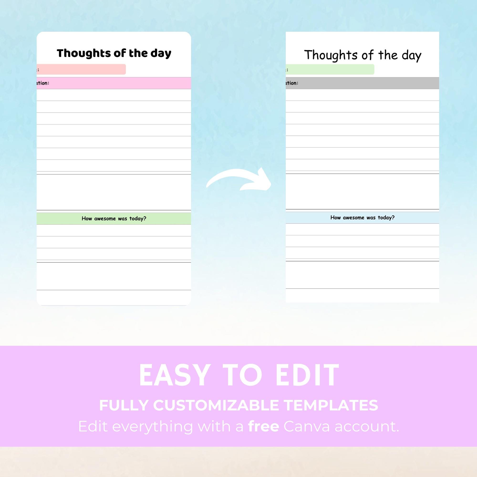 Editable Kids Travel Journal – Printable Adventure Diary & Planner ...