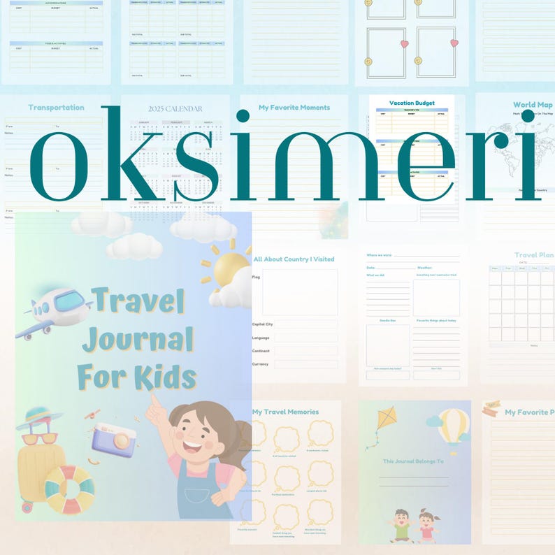 Digital Kids Travel Journal | Printable Adventure Diary for Children ...