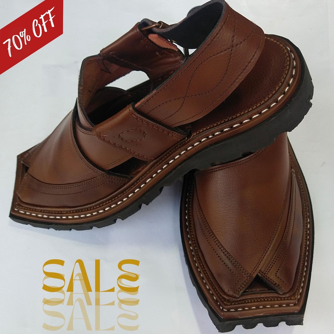 Handmade Leather Peshawari Chappal Sandal: Traditional Kaptan Style - Etsy