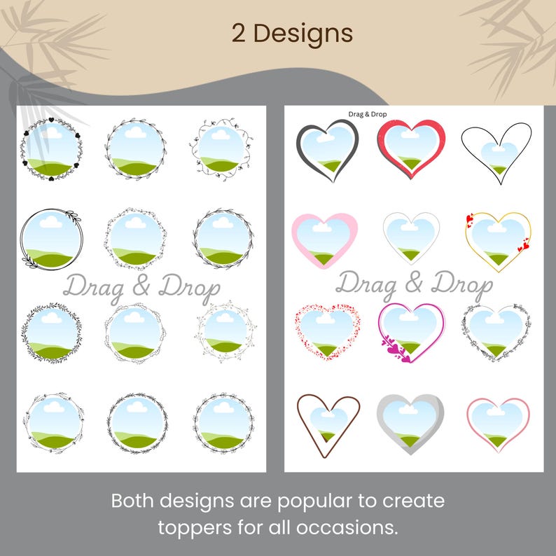 Cake Toppers Templates, Editable Canva Templates, Drag and Drop Canva ...