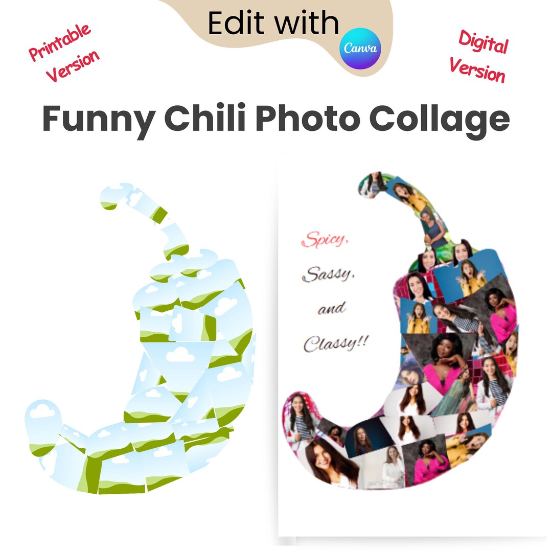 Funny Photo Collage, Chili Collage, Funny Valentines Day Gift, Class ...