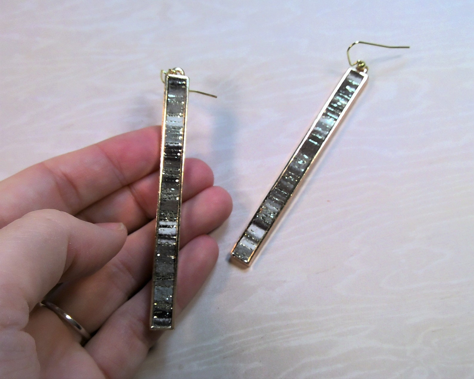 Gold Bar Earrings, 4 Inches or 10 Cm - Etsy