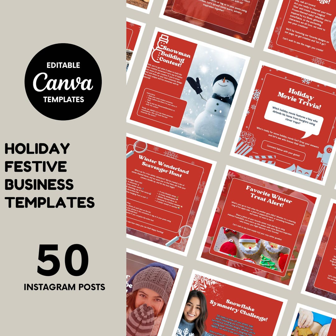 50 Holiday Instagram Post Templates - Festive Winter Wonderland Theme ...